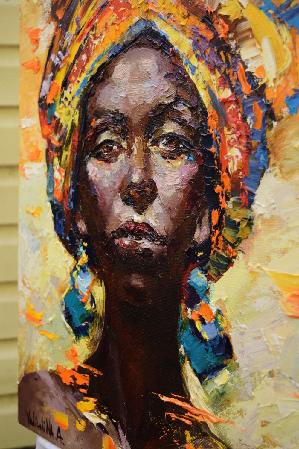 African woman portrait painting, Original oil painting (2016) Oil ...