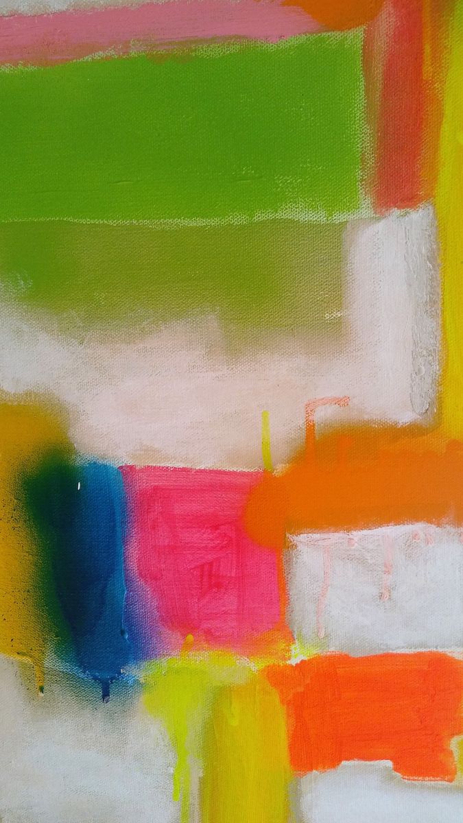 "Neon Block" (2016) Oil painting by Carrie White | Artfinder