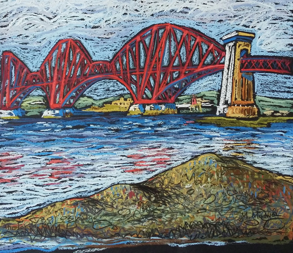 Forth Rail Bridge (2016) Pastel drawing by Maiia Vysotska | Artfinder